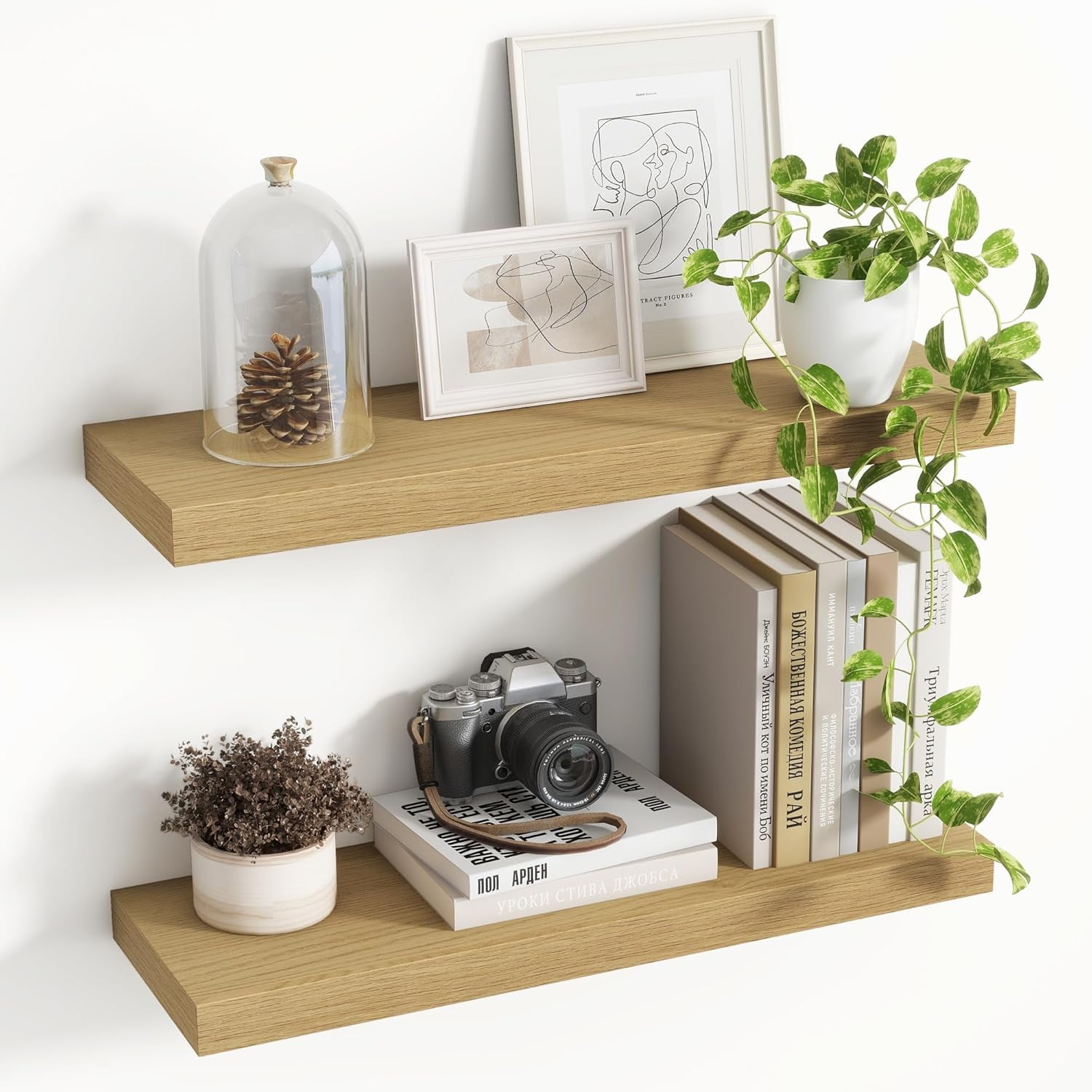 24 Inch Floating Shelves, 8 Inch Deep Floating Shelves for Wall ...