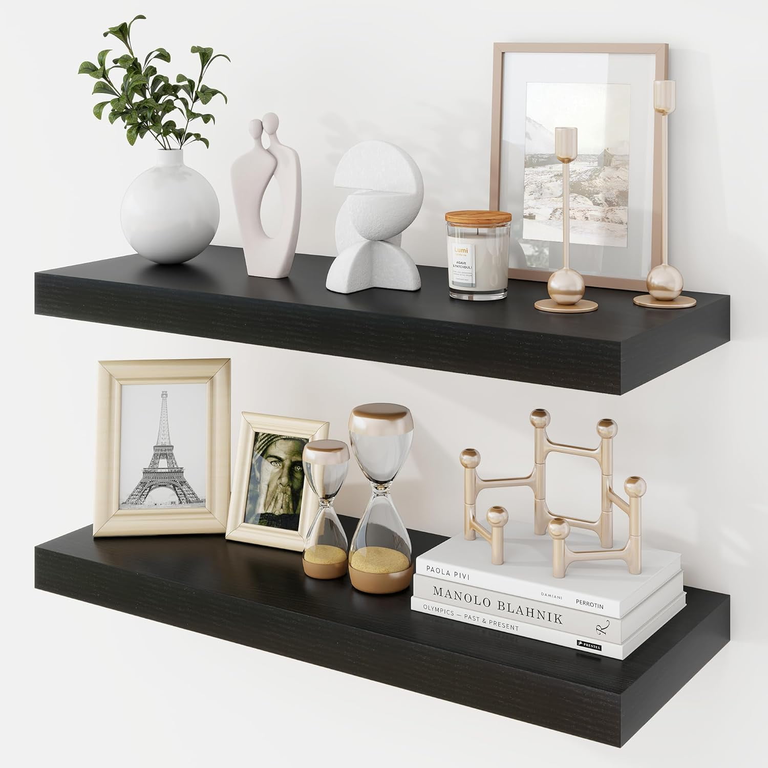 24 Inch Floating Shelves, 9.3" Deep Floating Shelf Wall Mounted, 24 ...