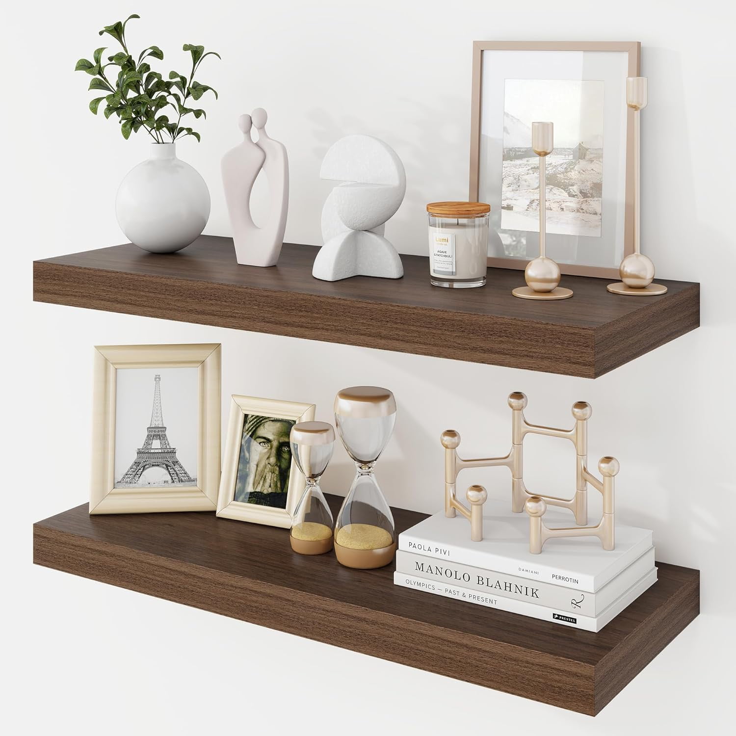 24 Inch Floating Shelves, 9.3" Deep Floating Shelf Wall Mounted, 24 ...