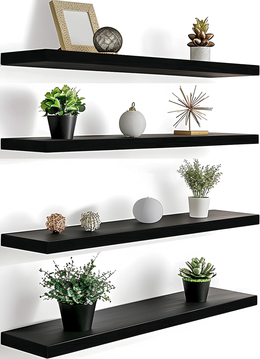 24 Inch Floating Shelves for Wall Rustic Black Wood Wall Shelves for ...