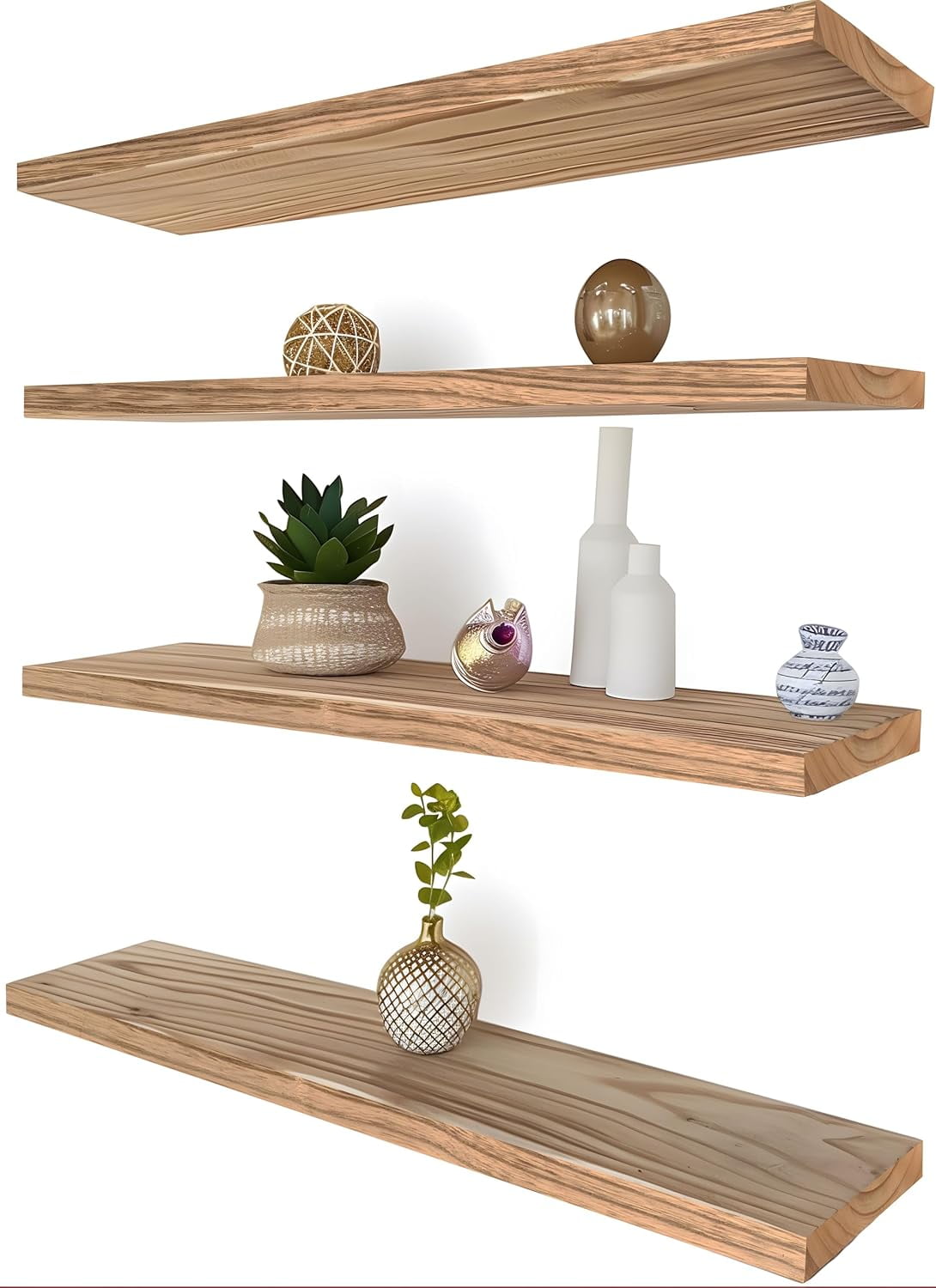 24 Inch Floating Shelves for Wall Rustic Light Wood Wall Shelves for ...