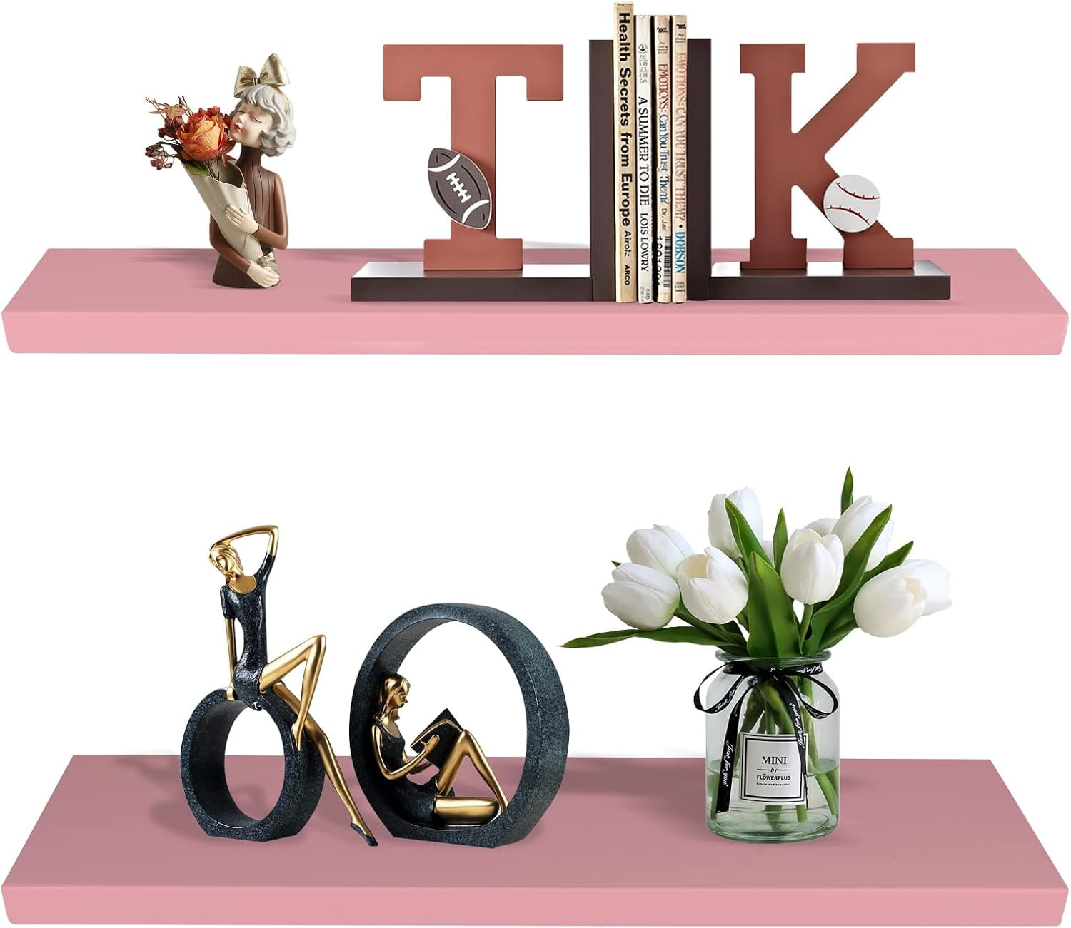 24 Inch Floating Wall Shelves for Bedroom Bathroom Wall Mounted Solid ...