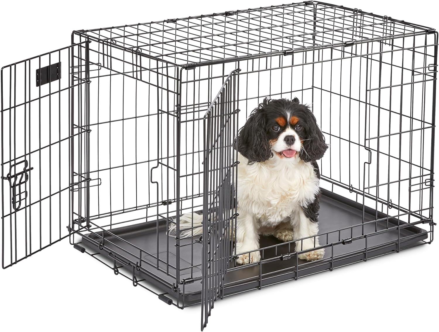 ：24 Inch Folding Dog Crate, Single Door Kennel for Small Dogs (12-20 ...