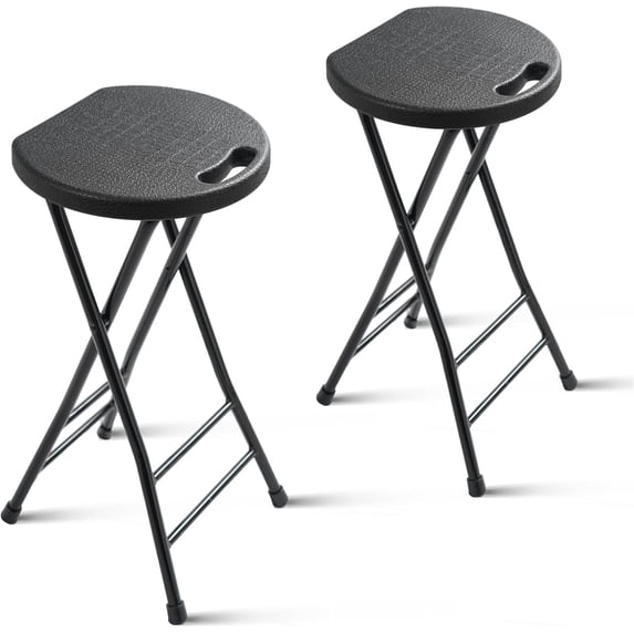 24-Inch Folding Stool with Handle, Foldable Indoor and Outdoor Stool ...