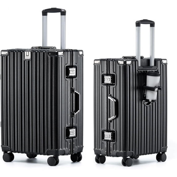 24 Inch Frame Luggage with Spinner Wheels, PC Hard Shell Suitcase with ...