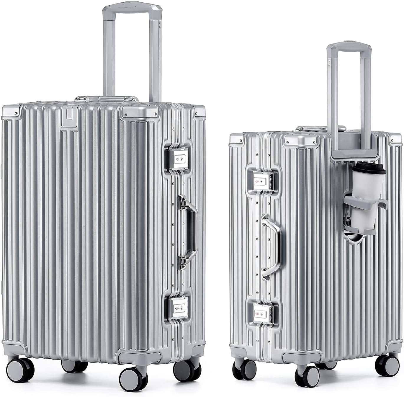 24 Inch Frame Luggage with Spinner Wheels, PC Hard Shell Suitcase with ...