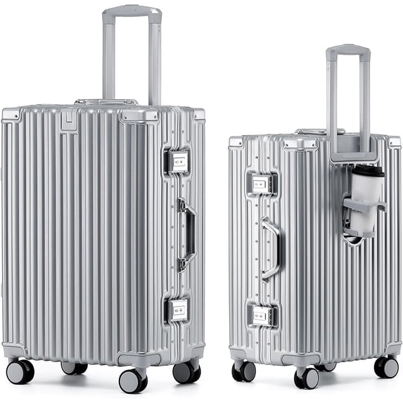 24 Inch Frame Luggage with Spinner Wheels, PC Hard Shell Suitcase with ...
