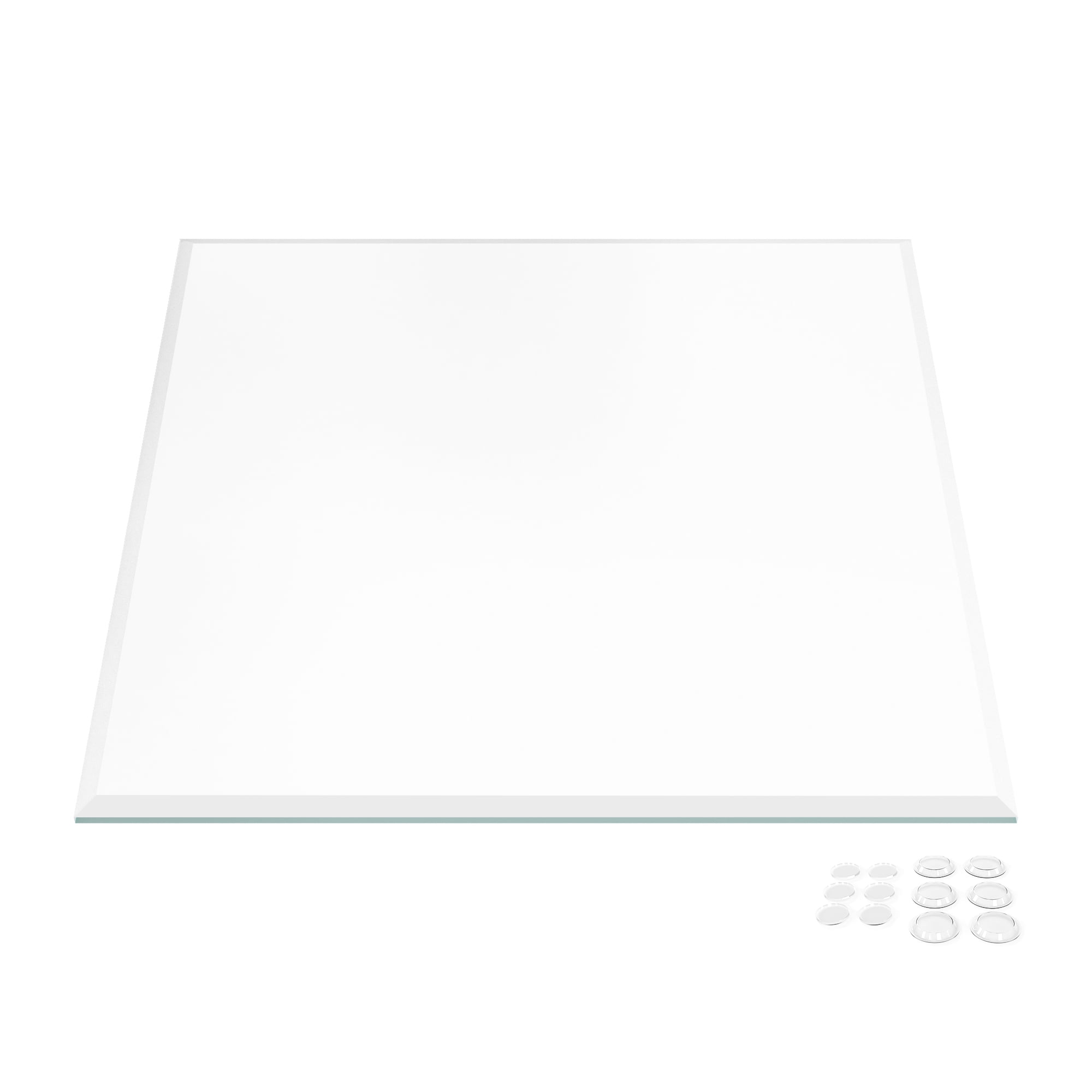 24 Inch Glass Table Top with Bevel Edge, Low Iron Tempered Glass 1/2 ...