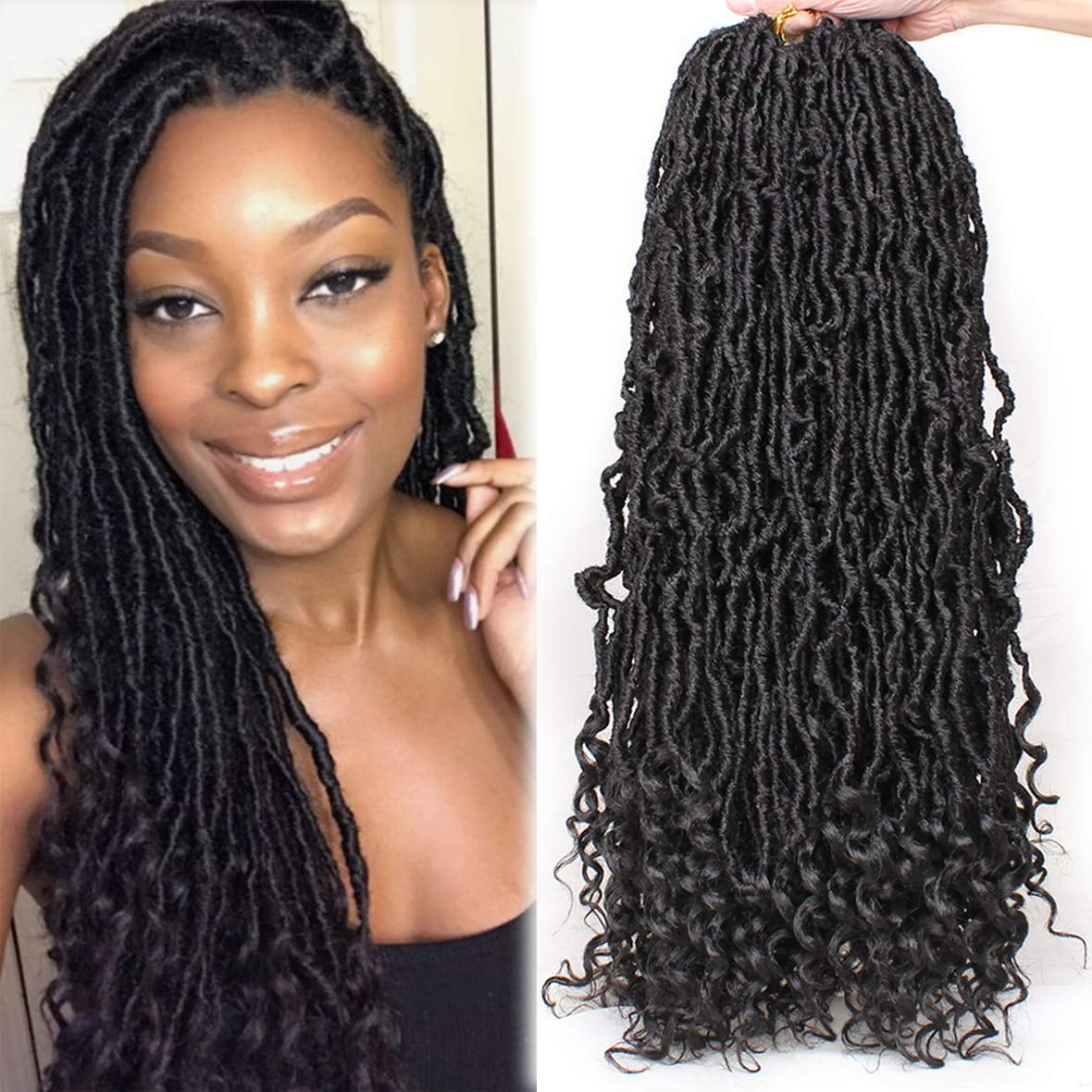 24 Inch Goddess New Faux Locs Crochet Hair 2 Packs Long Soft Locs ...
