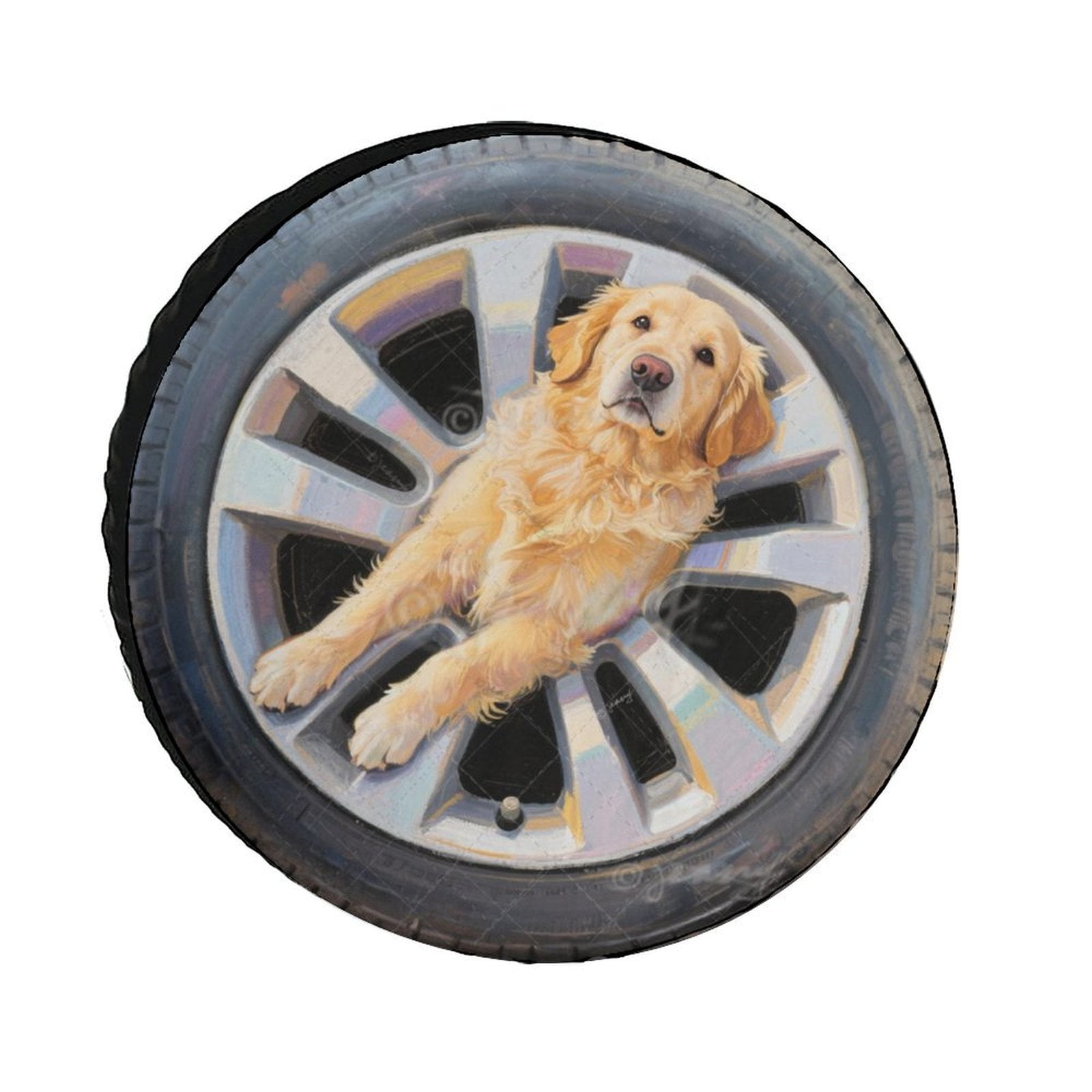 24 Inch Golden Retriever Spare Tire Cover - Polyester, Sunscreen ...