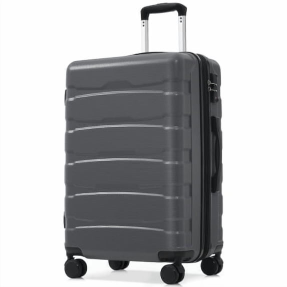 24 Inch Gray ABS Hardshell Carry On Luggage, Expandable Travel Suitcase ...