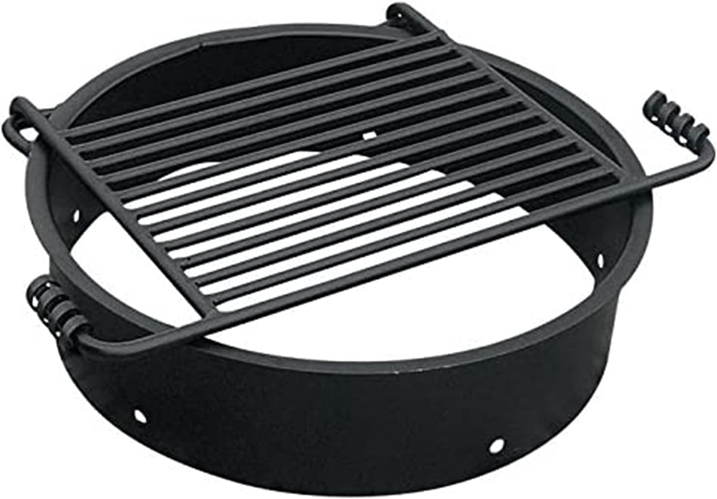 24 Inch Heavy Duty Steel Ground Fire Pit Ring Insert Liner and Metal ...