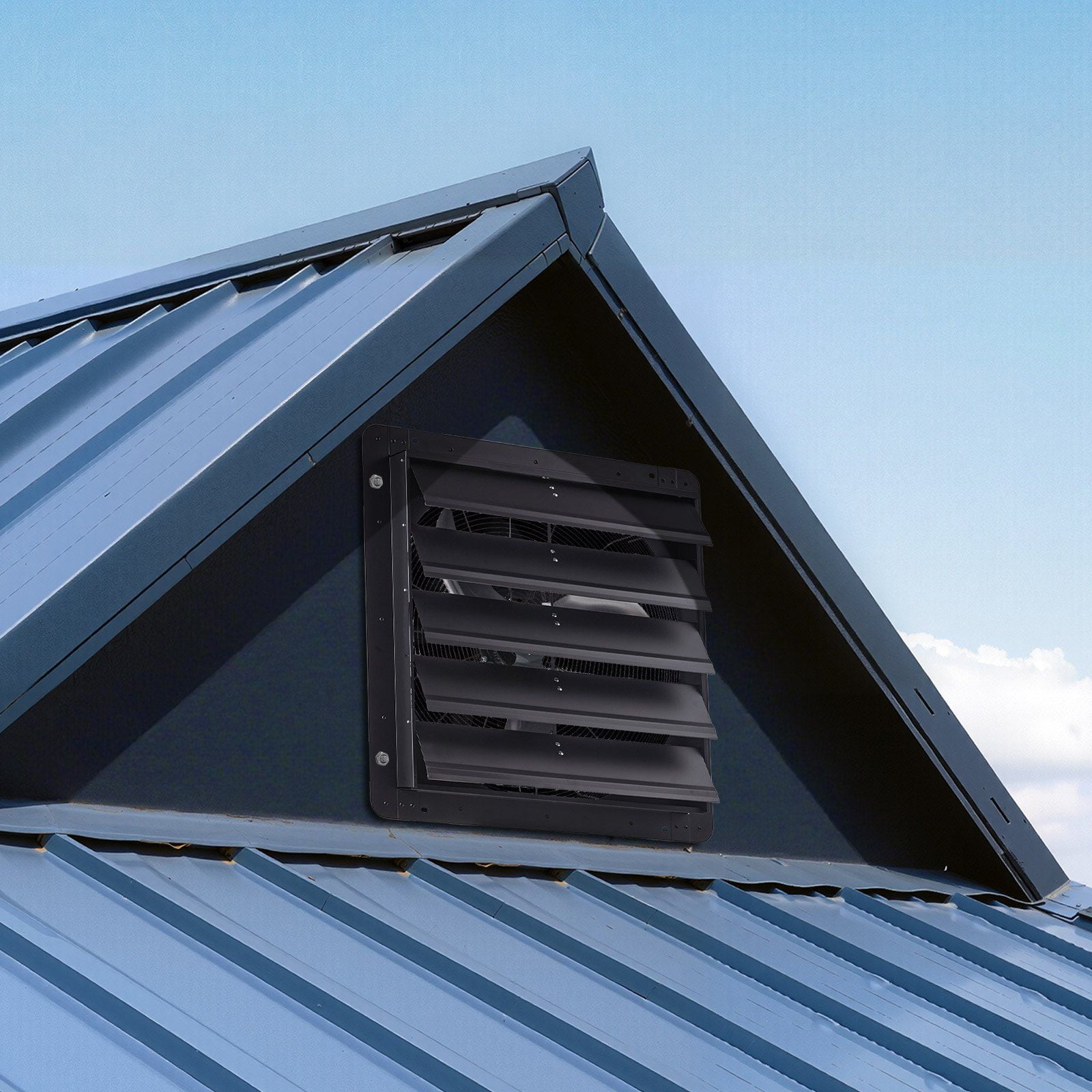 24 Inch Heavy-Duty Steel Shutter Exhaust Fan, 4800 CFM Wall Mounted ...