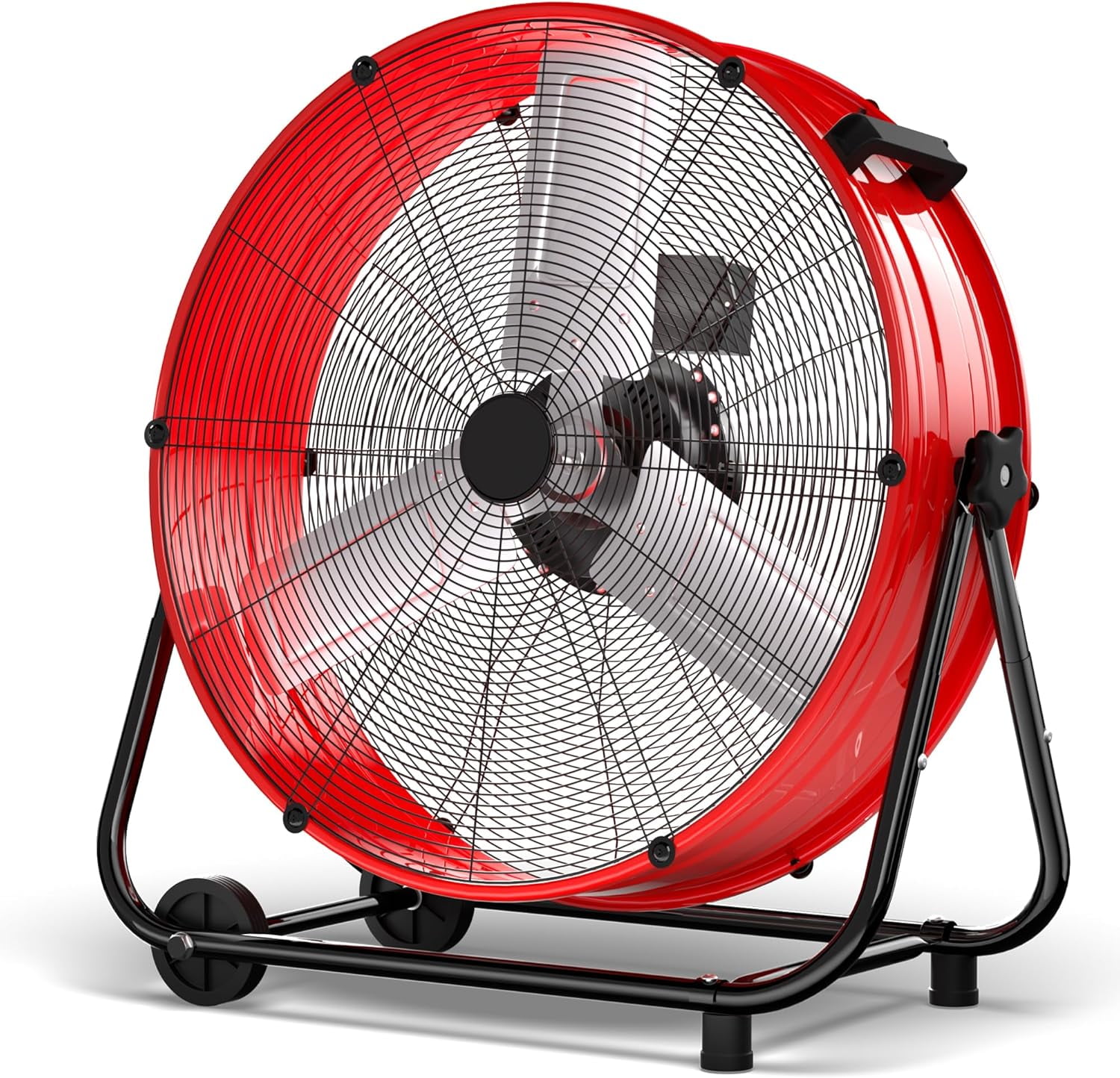24 Inch Industrial Drum Fan,8800CFM Heavy Duty Floor Fan, Powerful 3 ...