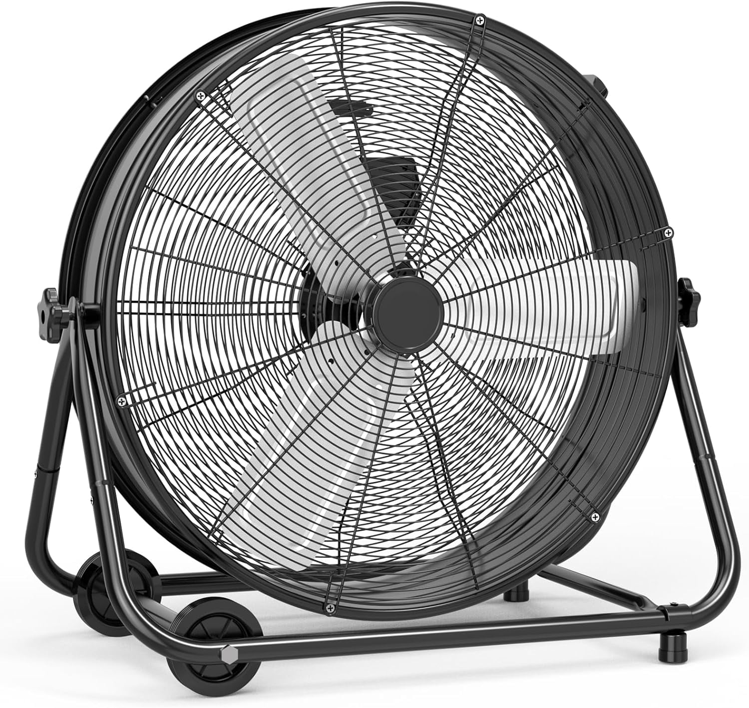 24 Inch Industrial Drum Fan, Floor Fan 3 Speed Heavy Duty Metal Air ...