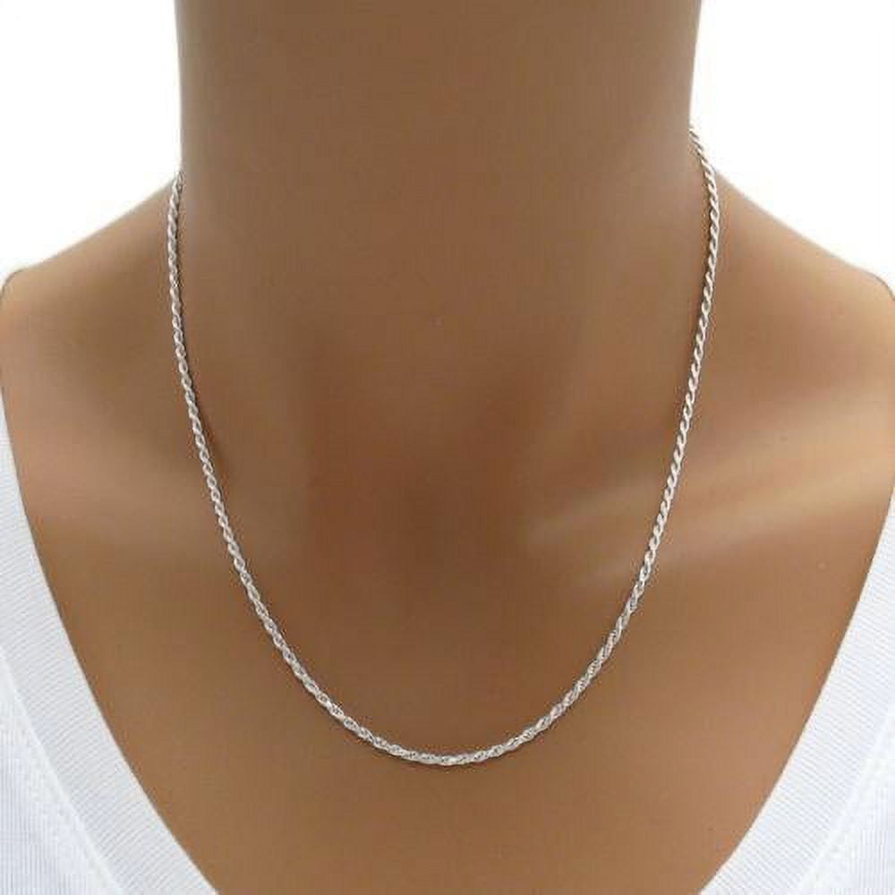 24 Inch Italian Silver Rope Chain Necklace - Walmart.com