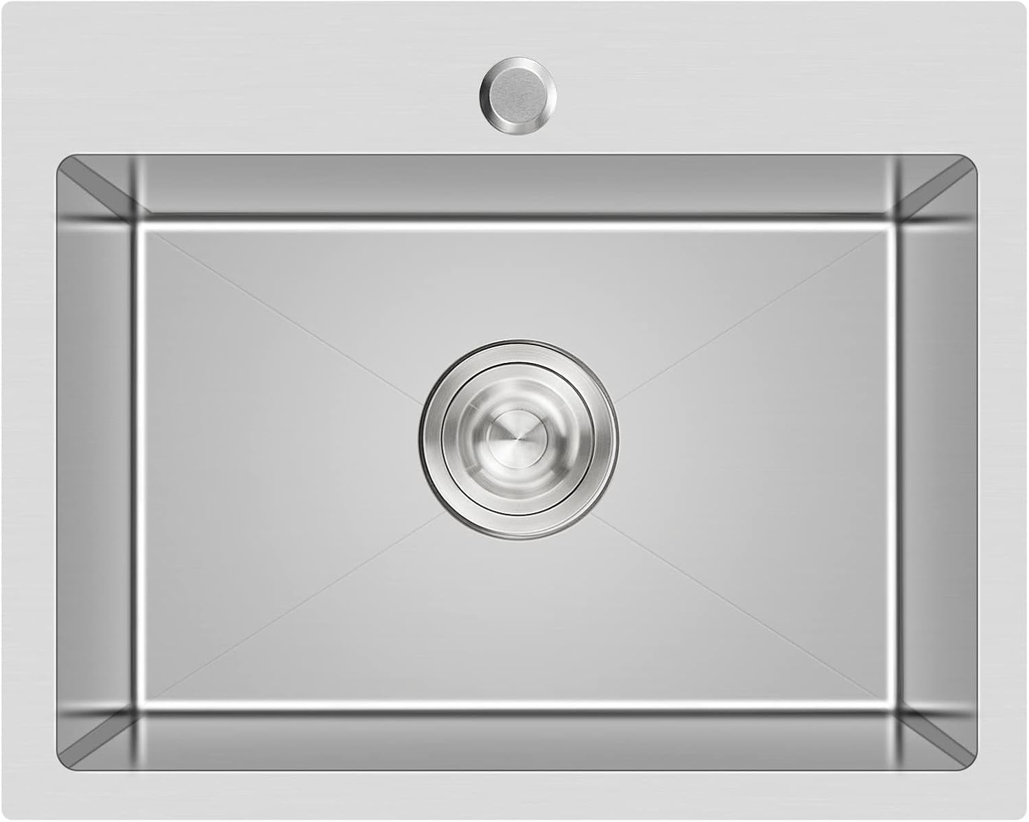 24 Inch Kitchen Sink Drop-in, 18 Gauge Stainless Single Bowl Single ...