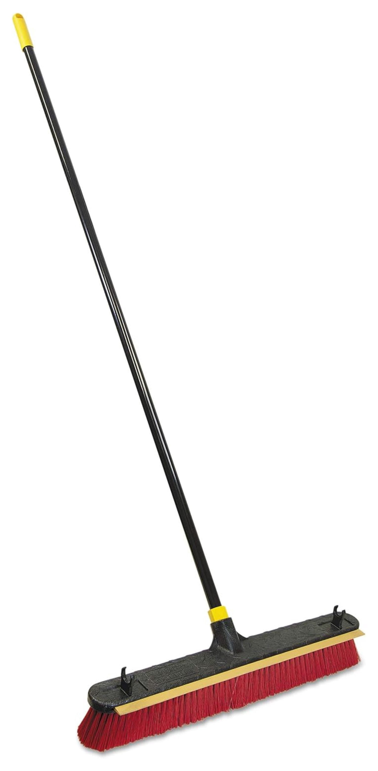 24-Inch Knockdown 2-in-1 Multi-Surface Push Broom with Squeegee, Black ...