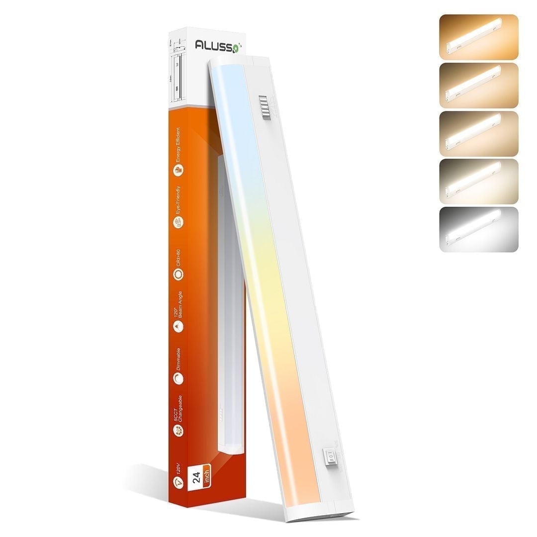 ALUSSO 24 inch LED Under Cabinet Light Dimmble Plug in 5CCT Linkable ...