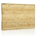 24-Inch Large Bamboo Cutting Board with Handles & Juice Groove ...