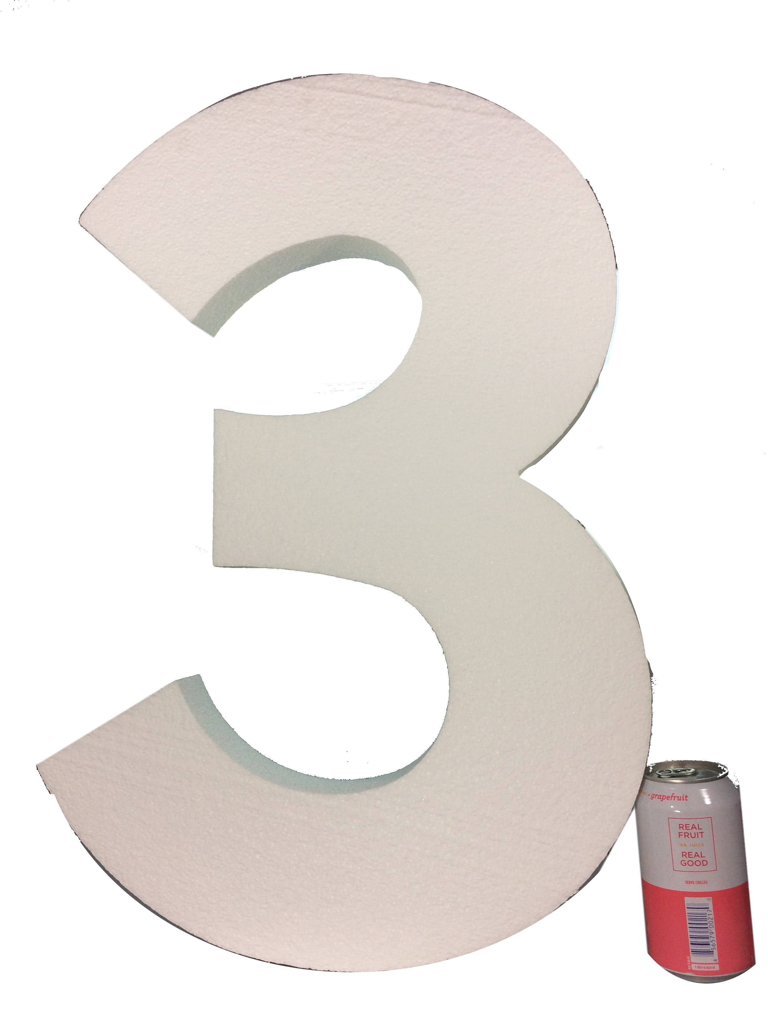 24" Inch Large Foam Numbers (Number - 3) - Walmart.com