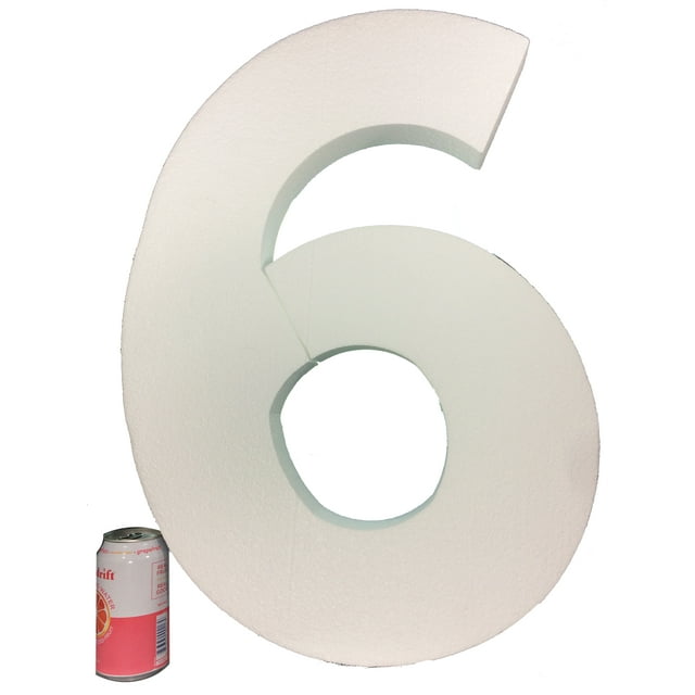 24" Inch Large Foam Numbers (Number - 6) - Walmart.com