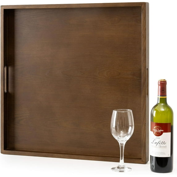 24 Inch Large Square Wooden Ottoman Tray for Living Room|Extra Large ...