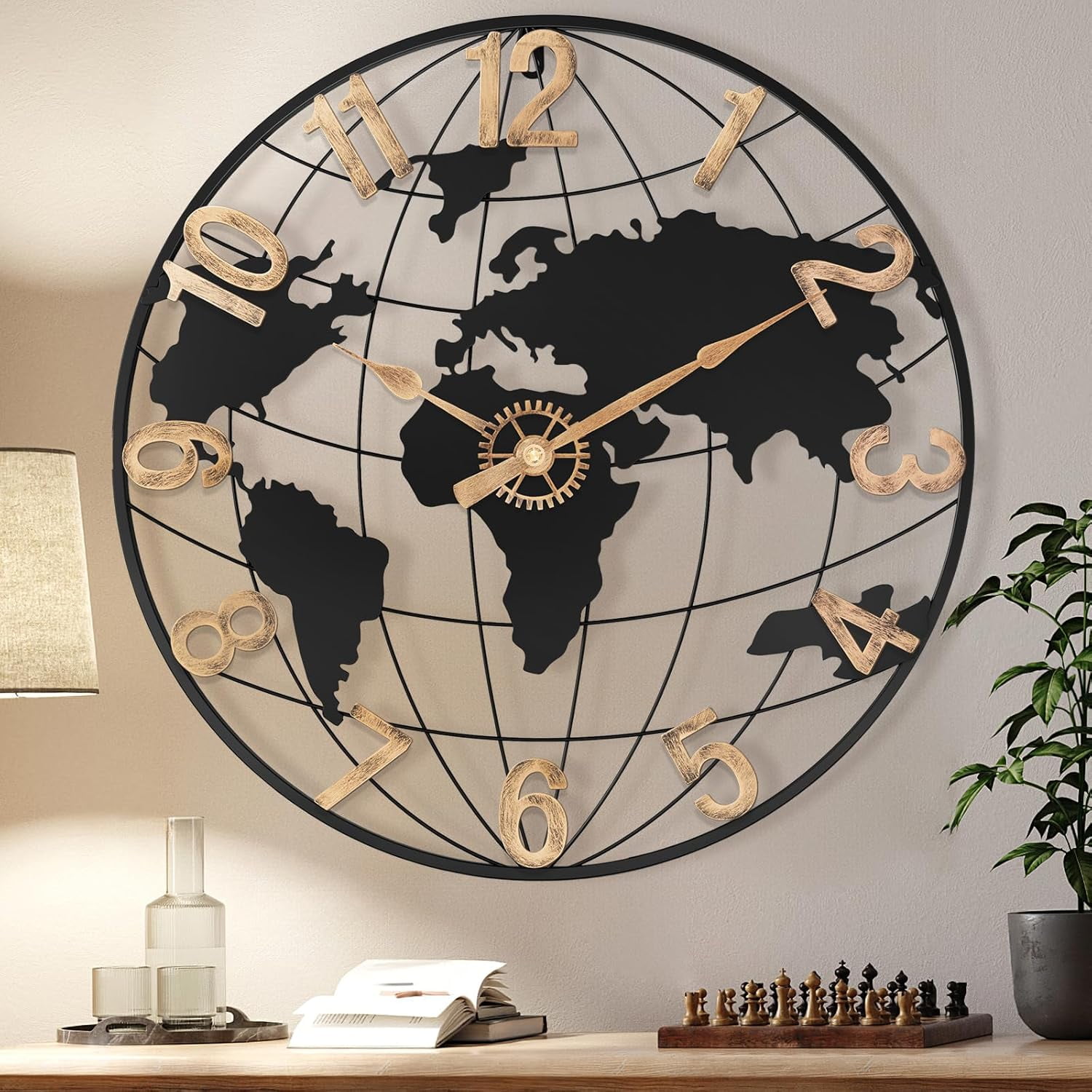 24 Inch Large Wall Clock for Living Room Decor,Big Modern Decorative ...