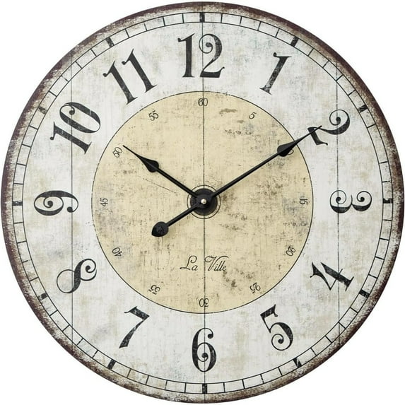 24 Inch Large Wall Clock, Rustic Round Farmhouse Wall Clocks for Living ...