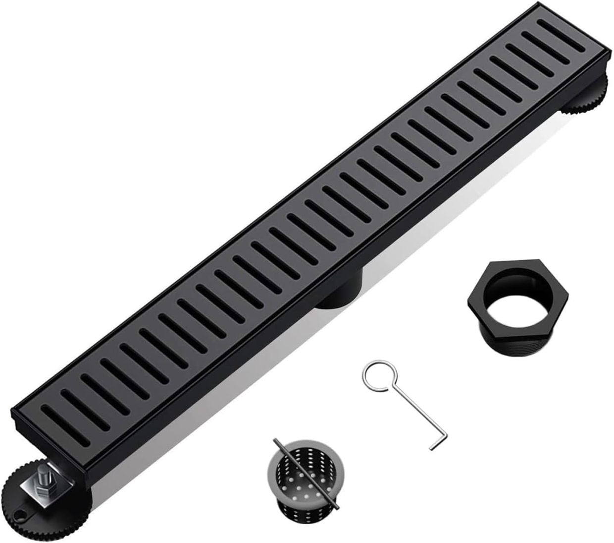 24 Inch Linear Shower Drain with Removable Capsule Pattern Grate ...