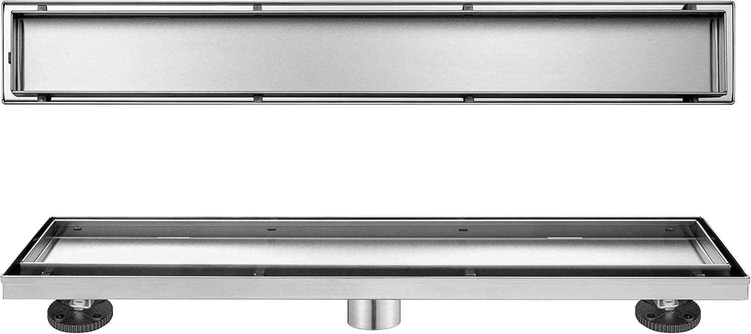 24 Inch Linear Shower Drain with Tiled Stealth and 304 Stainless Steel ...