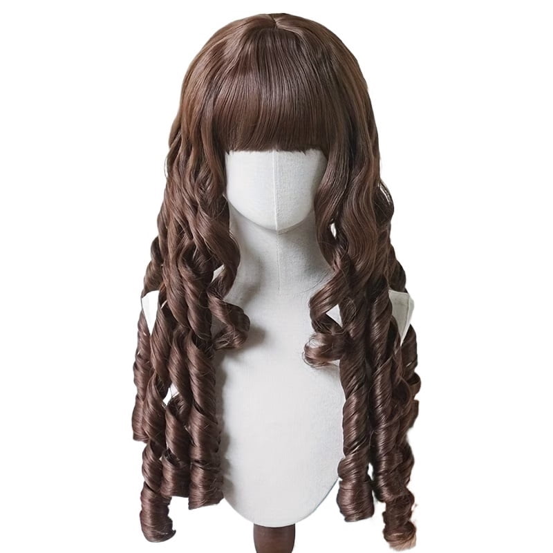 24-Inch Long Curly Hair Wig - Elegant Rose Mesh Clip-In Hairpiece for ...