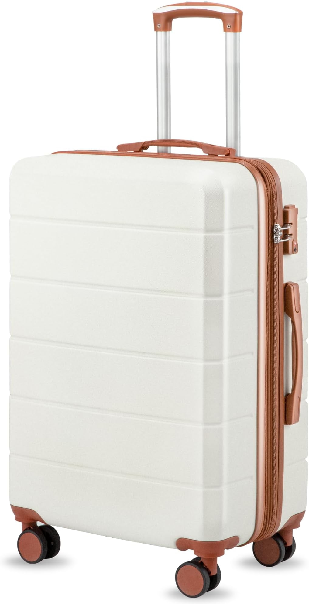 24 Inch Luggage with Spinner Wheels, Expandable Hardside Medium Checked ...