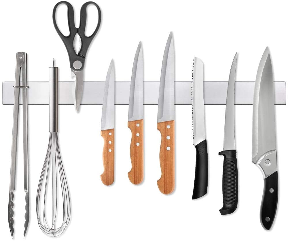 24 Inch Magnetic Knife Strip, Premium Stainless Steel Wall Mounted ...