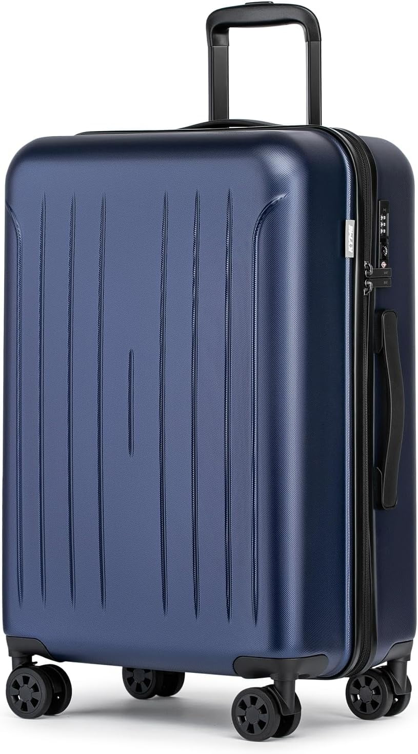 24-Inch Medium Luggage with Dual 360? Spinner Wheels Hardshell Checked ...