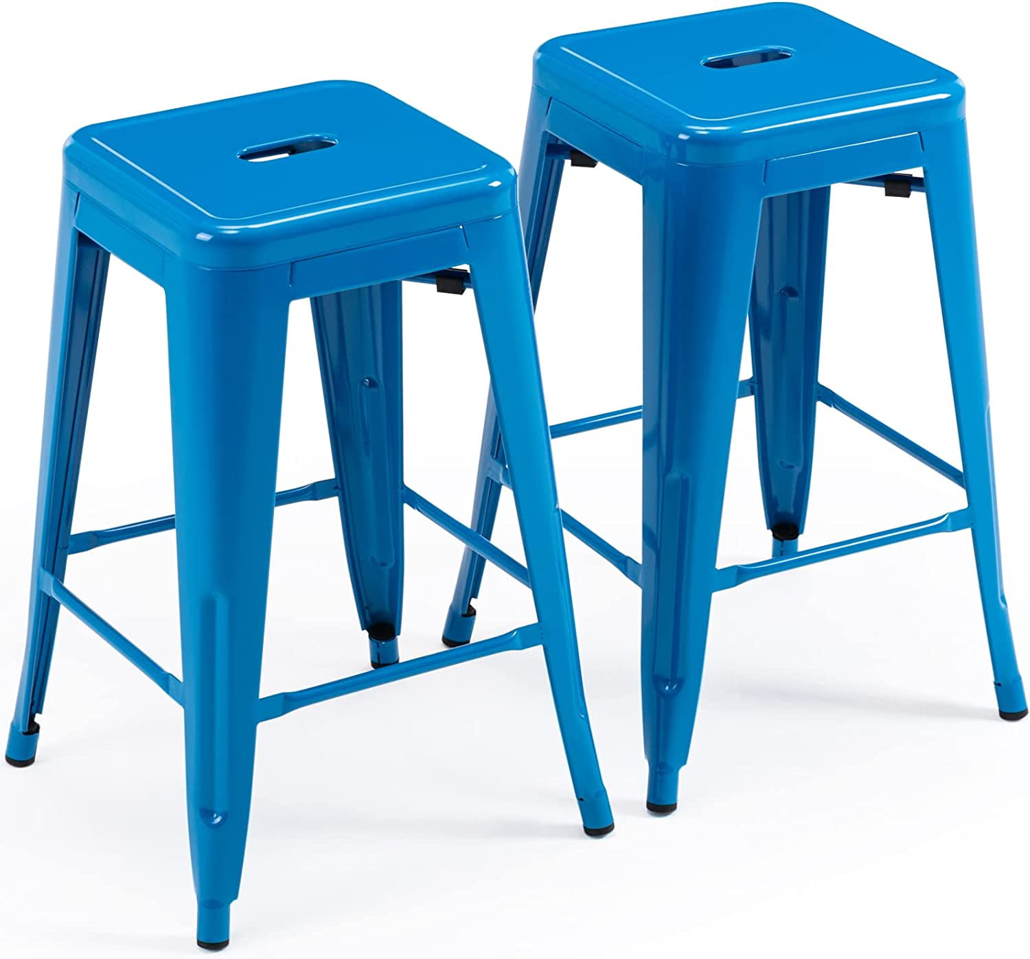 24 Inch Metal Bar Stools, Backless Counter Height Barstools, Indoor ...