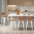 24 Inch Metal Bar stools Set of 4, Upholstered Counter Height Bar ...