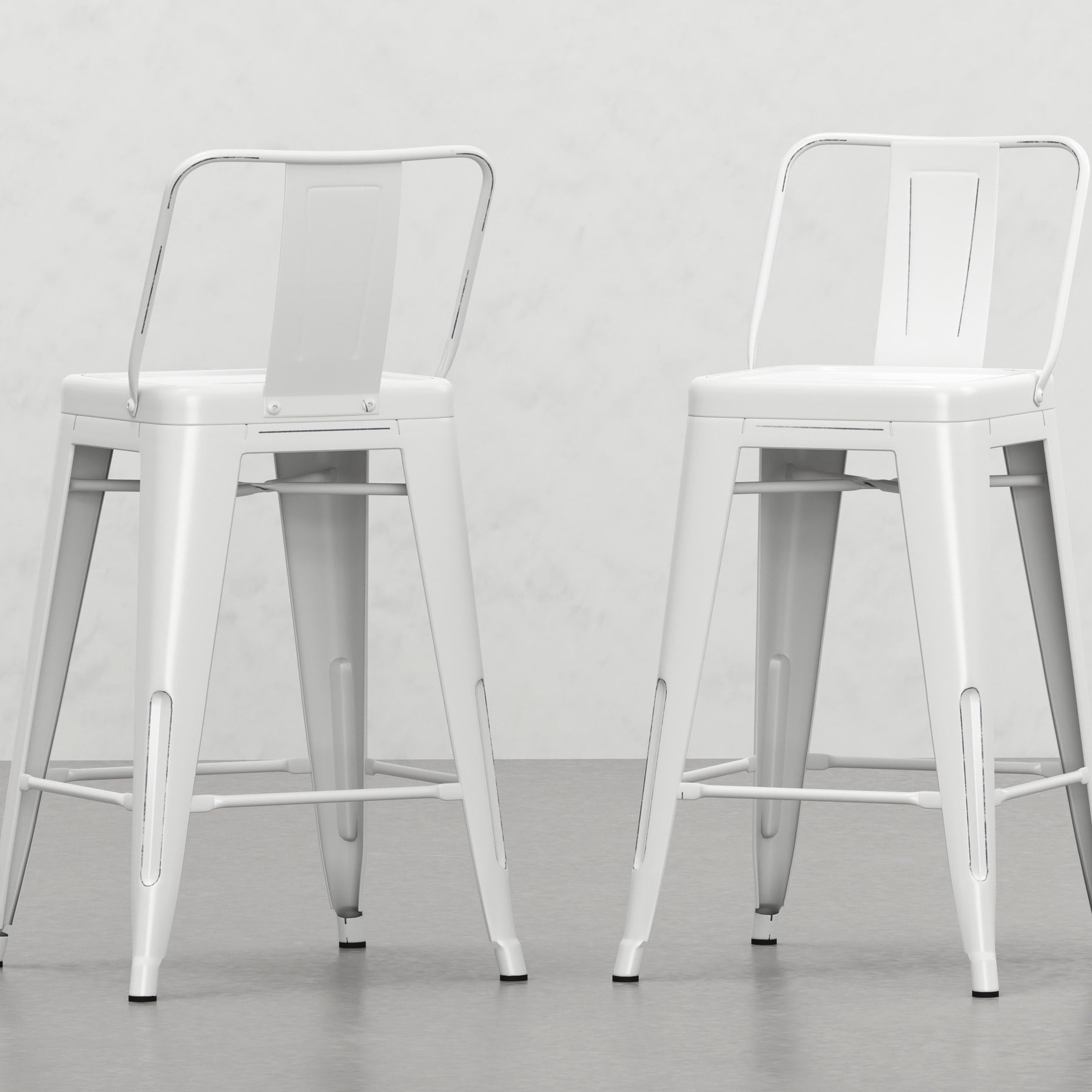 24-Inch Metal Counter Height Stool Set | Contemporary and Industrial ...