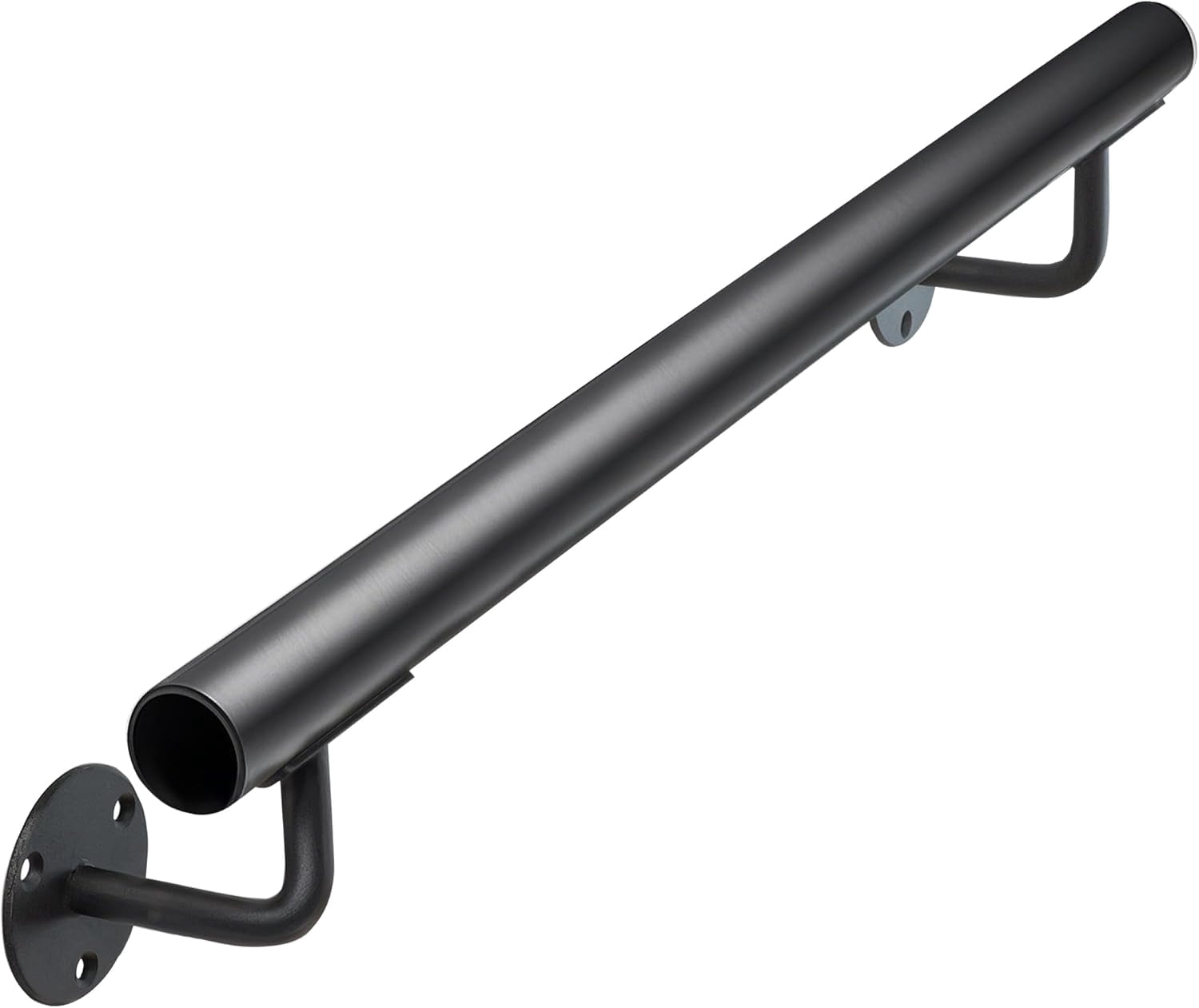24 Inch Metal Stair Handrail Indoor- 2 FT Square Pipe Wall Mount ...