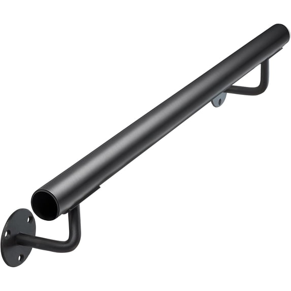 24 Inch Metal Stair Handrail Indoor- 2 FT Square Pipe Wall Mount ...