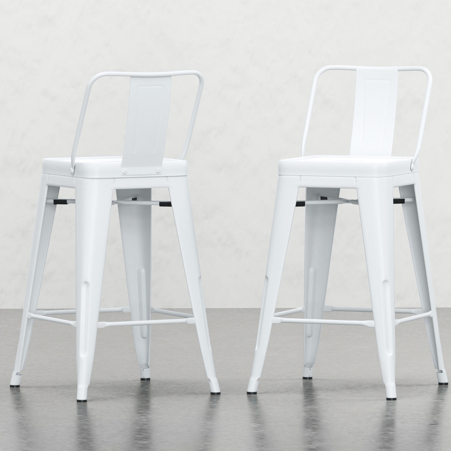 24-Inch Metal Stools Set for Counter (Set of 2) | Supportive Seating in ...