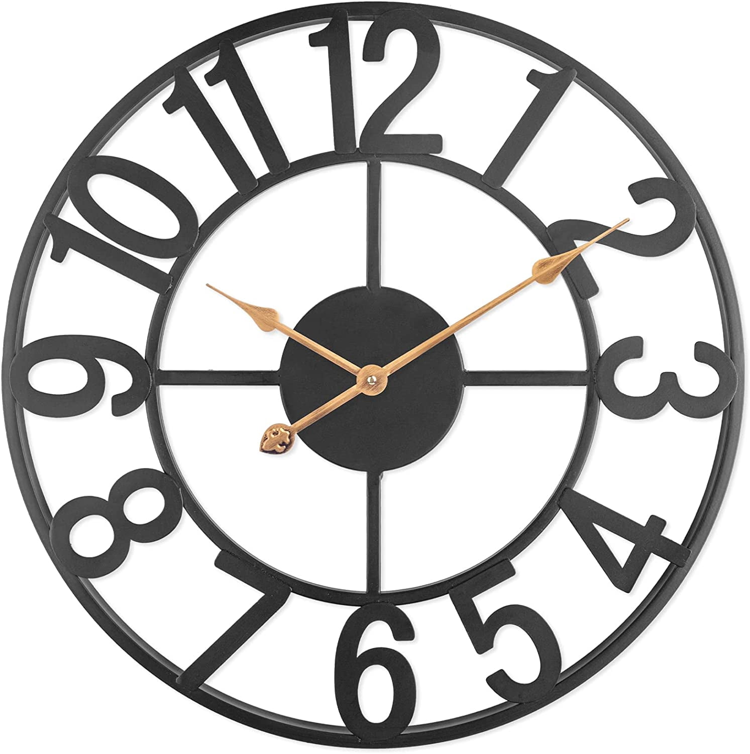 24 Inch Modern Farmhouse Wall Clocks for Living Room Decor, Silent Non ...