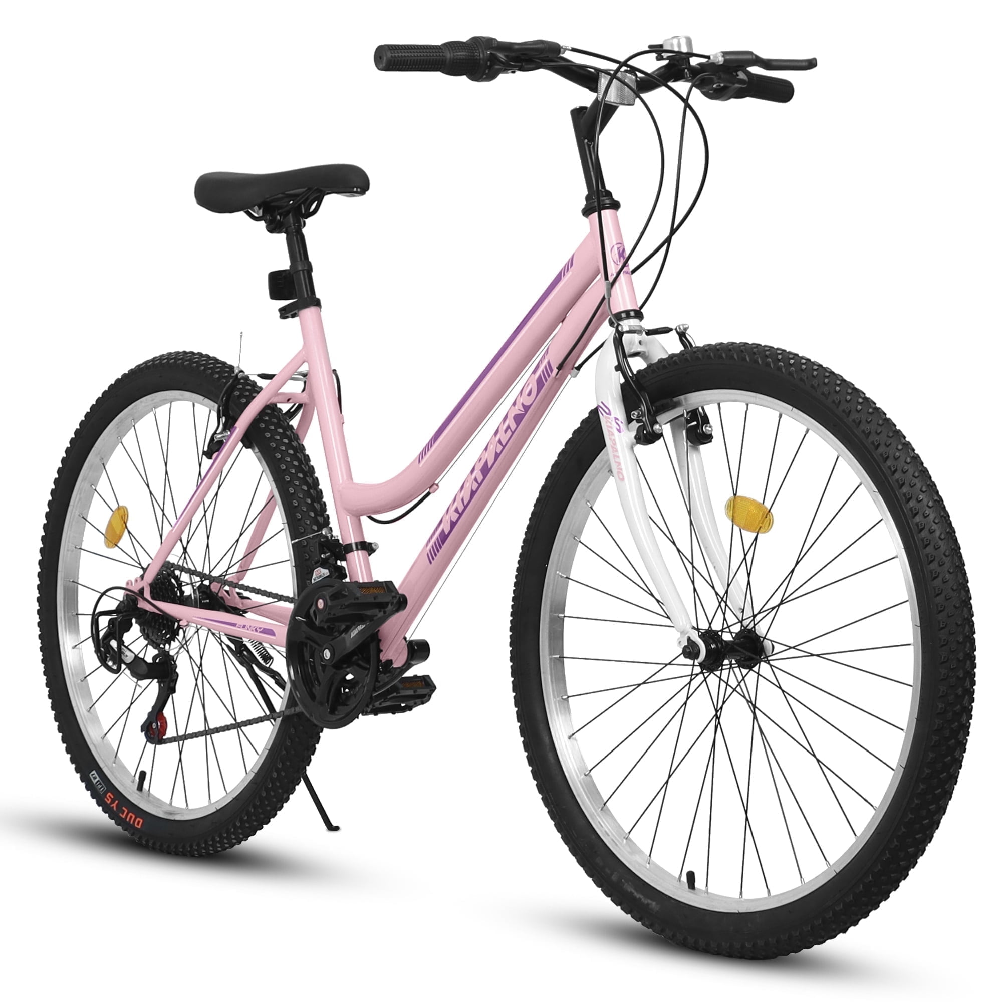 24 Inch Mountain Bike for Girls Women, 21 Speed Mountain Bicycle with V ...