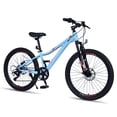 24-Inch Mountain Bike with front Suspension, Shimano 6-Speed, Blue ...