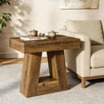 24 Inch Narrow 2 Tier End Table With Trapezoid Base Modern Minimalist ...