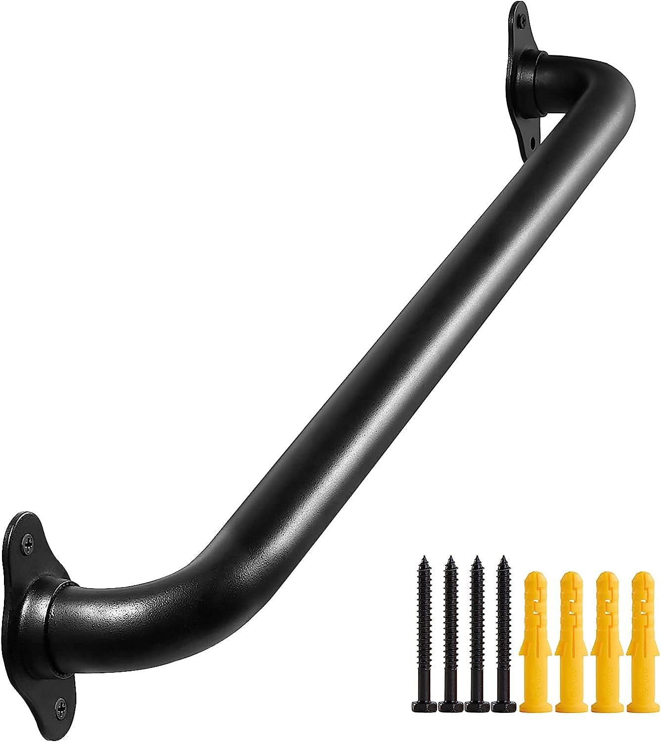 24 Inch No-Slip Black Metal Stair Railing Indoor - 2 FT Interior ...