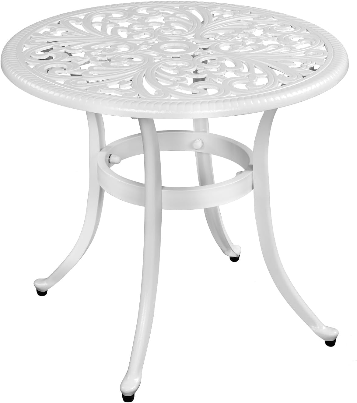 24 Inch Patio Side Table, Outdoor Patio Table with Adjustable Footpads ...