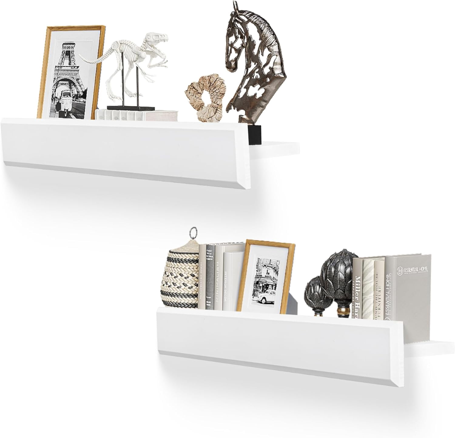24 Inch Picture Ledge Shelf with Lip,Floating Shelves for Wall, Set of ...
