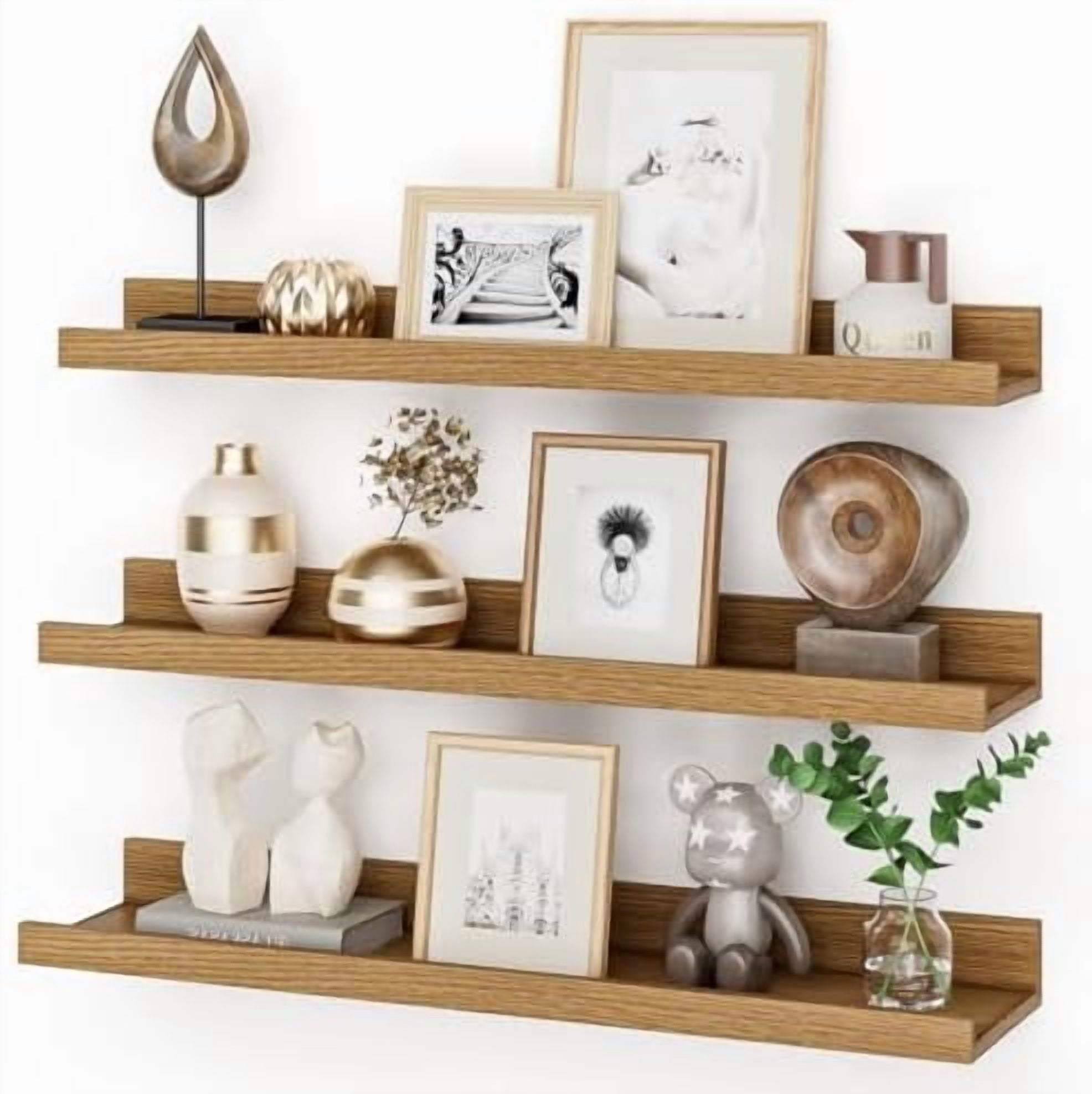 24 Inch Picture Ledge Shelf with Lip,Floating Shelves for Wall Set of 3 ...