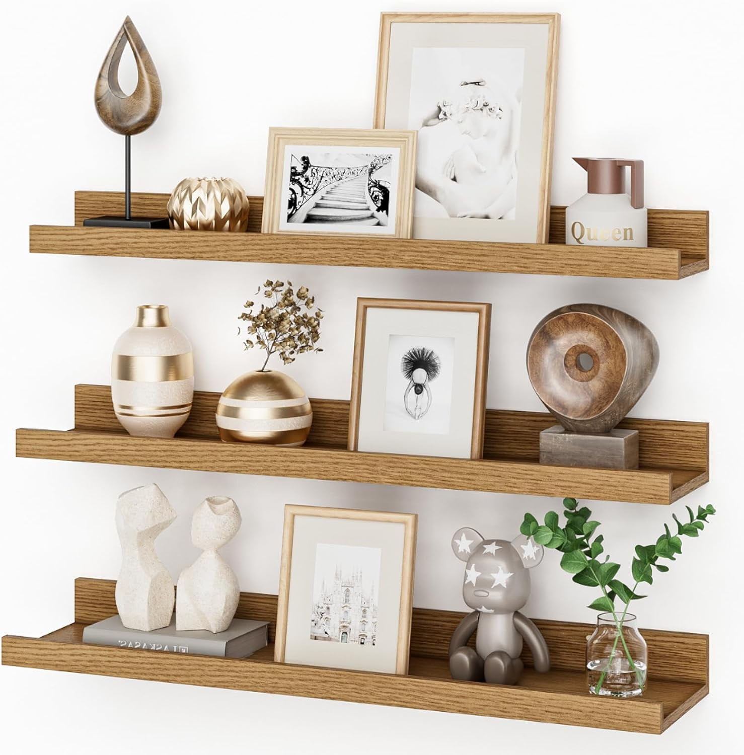 24 Inch Picture Ledge Shelf with Lip,Floating Shelves for Wall Set of 3 ...
